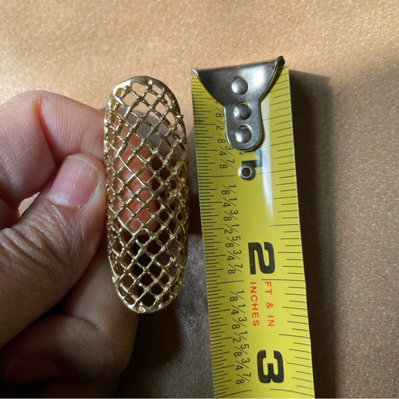Vintage | Jewelry | Lattice Armor Ring Brass Adjustable Gold | Poshmark